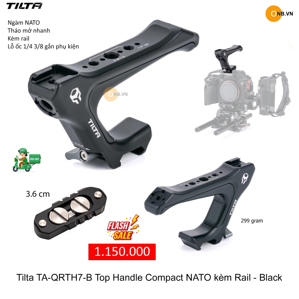 Tilta Top Handle mounts NATO mount Tilta frame with mini rail 2 1/4 ...
