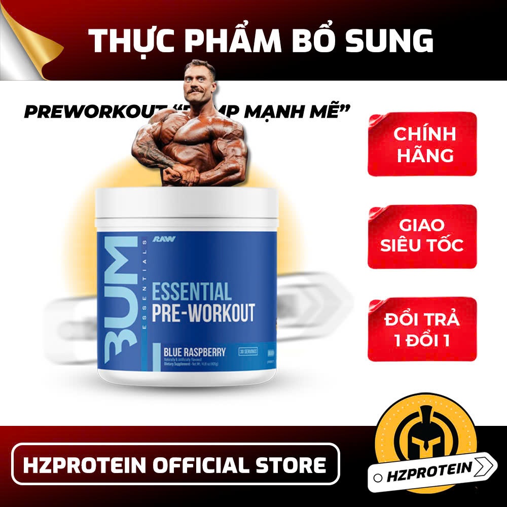 Raw ESSENTIAL PRE-WORKOUT CBUM, PREWORKOUT ENERGY SUPPLEMENT, POWERFUL ...