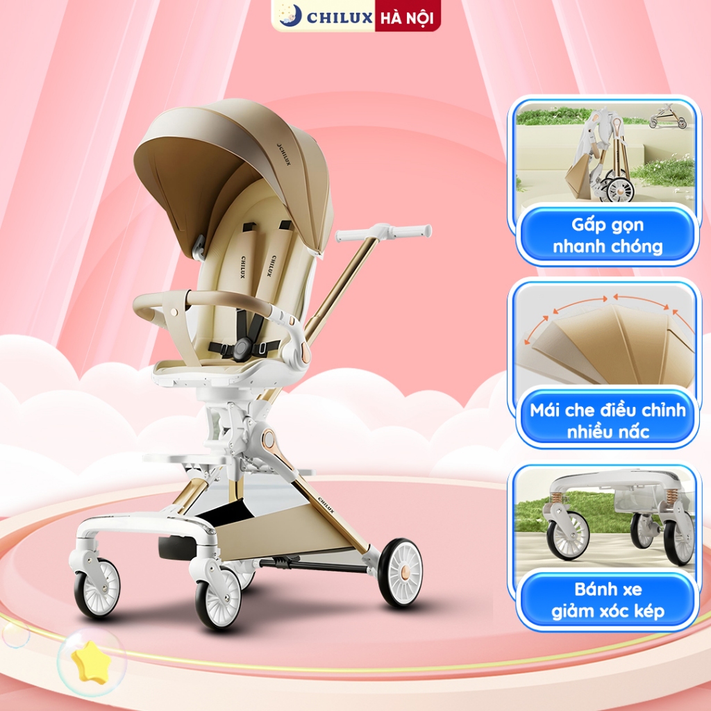 Chilux M06 Pro foldable baby stroller - 2-way rotation, quick folding ...