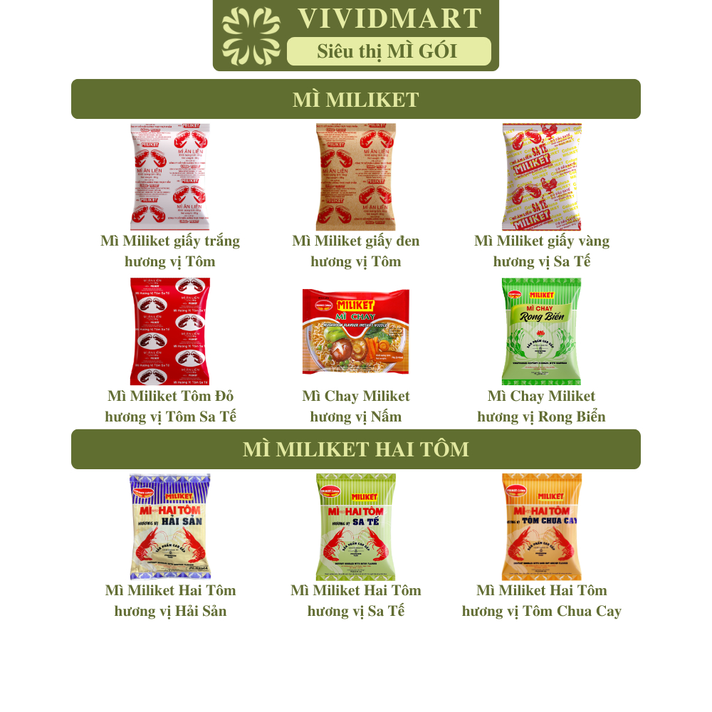 SA Retail PACKAGE-COLUSA- Miliket Noodles 9 flavors: White paper, Black ...