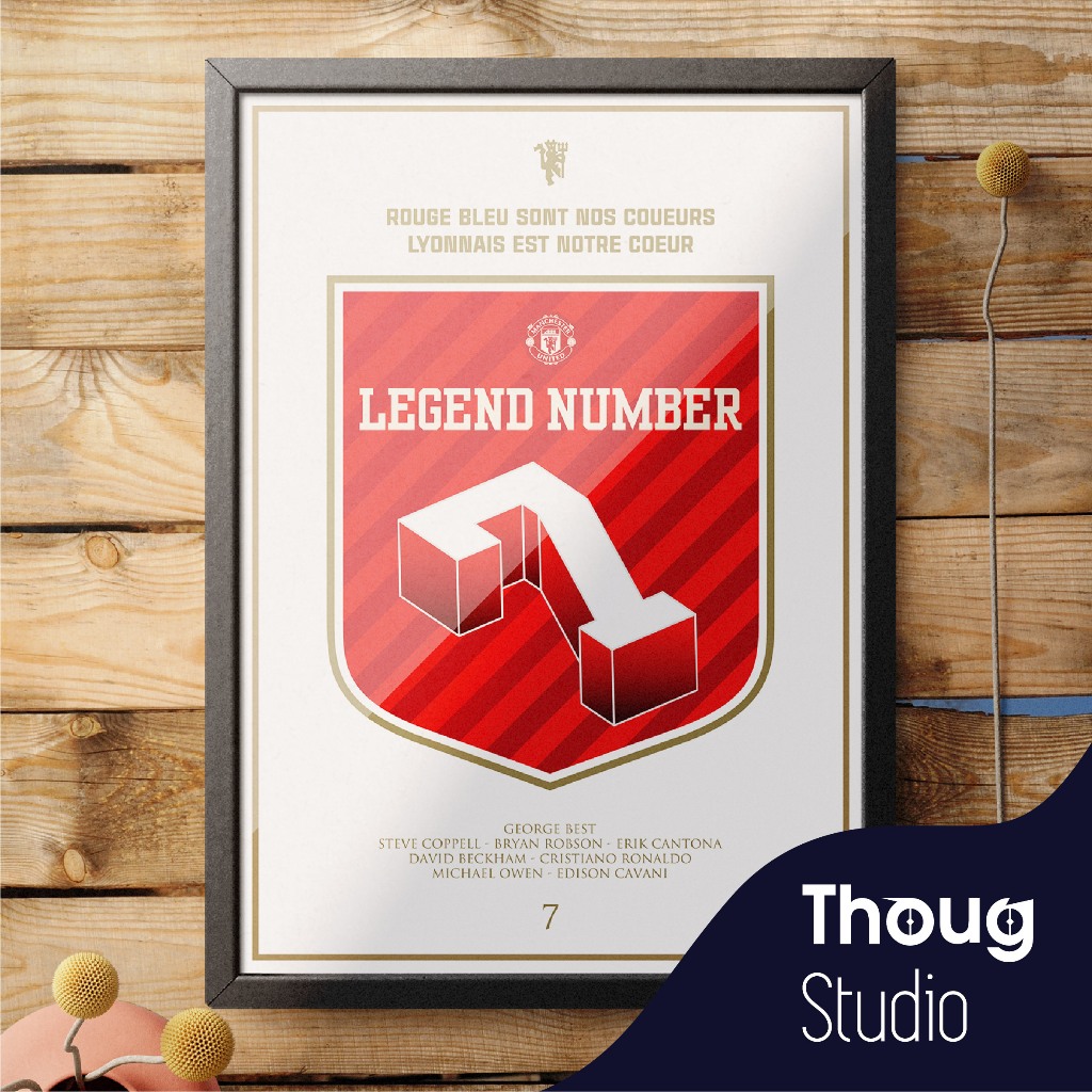Legendary Manchester United No. 7 Wall Poster - Thoug Poster | Shopee ...