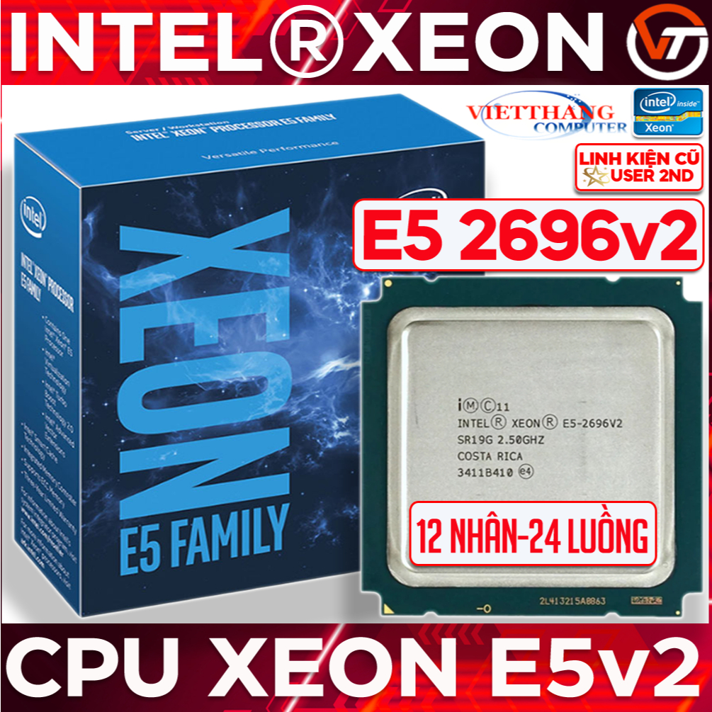 Cpu - Intel Xeon E5 2696v2 Processor (2.5GHz-3.3GHz,30M,12C/24T) for ...