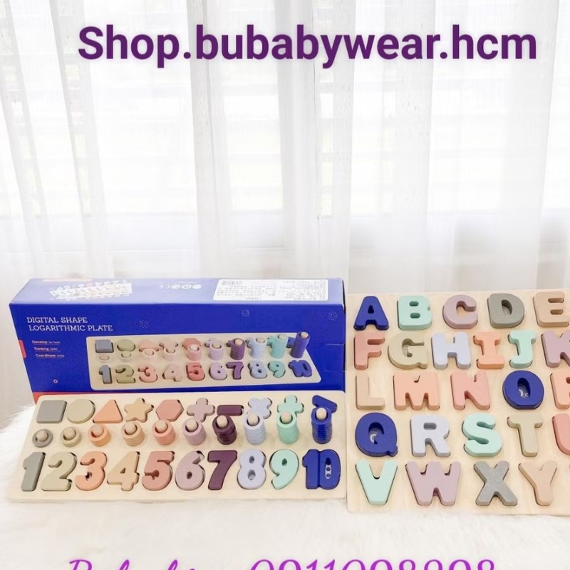 [HOLLA] High-quality wooden alphabet and number set for children to ...