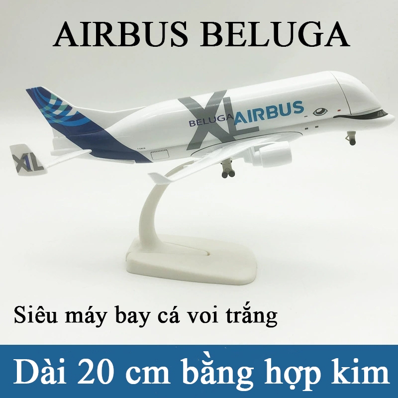 Kavy white whale Airbus Beluga XL transport plane model made of alloy ...