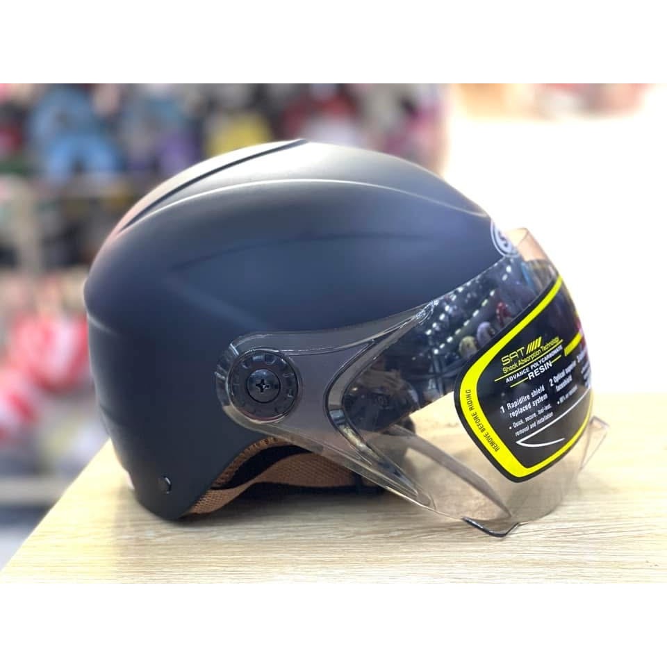Genuine STD half-head helmet with visor, high-end segment, product with ...