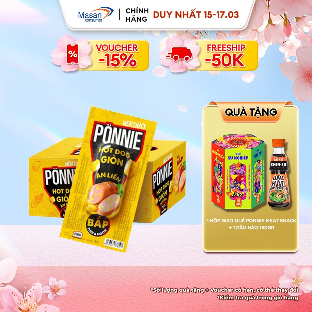 Ponnie Instant Crispy Hotdog with Corn Flavor [Date:11.04.25] Box x 20 ...