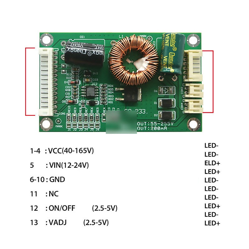 High voltage circuit for Vin 12-24V and VCC 40-165V output 35-180V ...