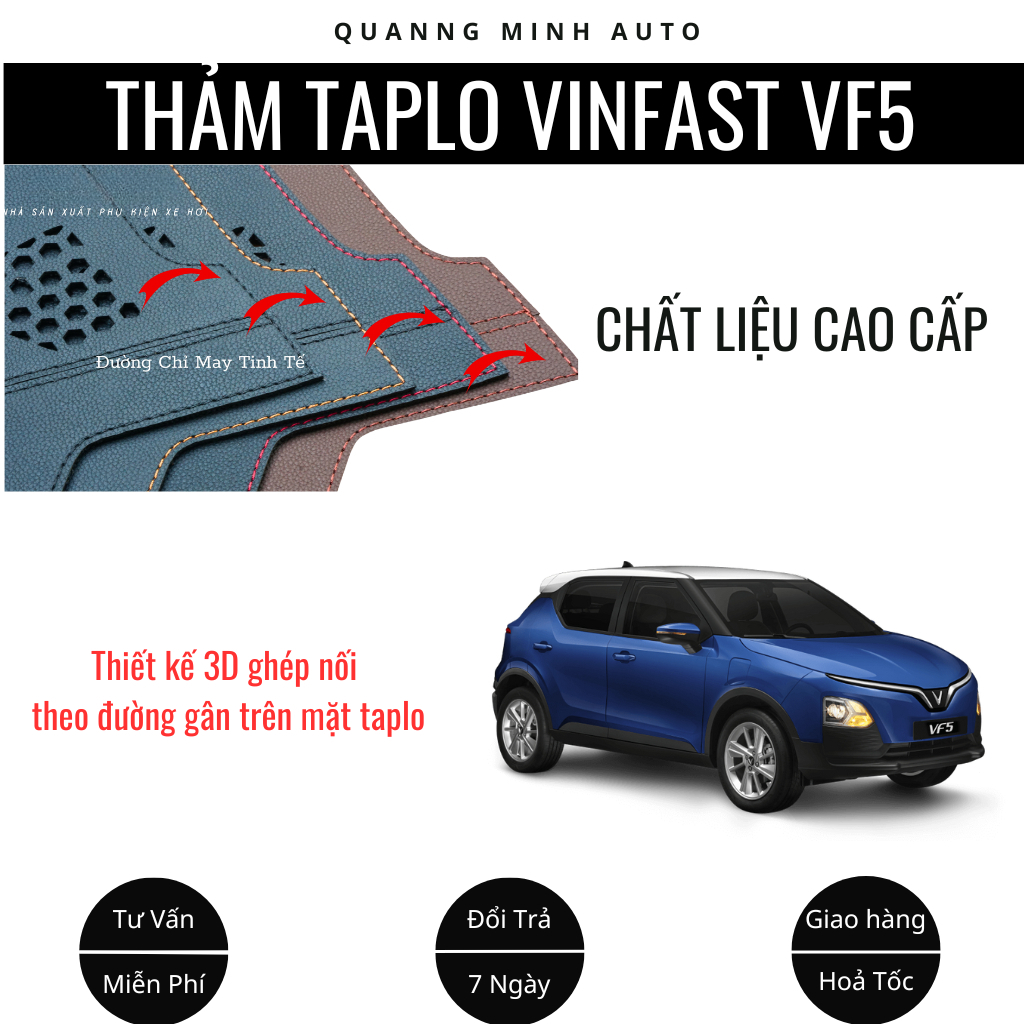 Vinfast Vf5 Premium Car Taplo Carpets Are Designed with 3D Splicing on ...