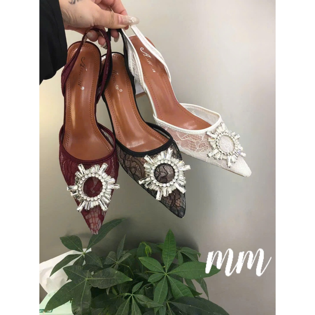 New model of stone lace high heels have arrived, look so classy on your ...