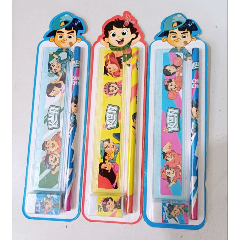 Ruler, eraser, pencil set (Kun's gift) | Shopee Malaysia