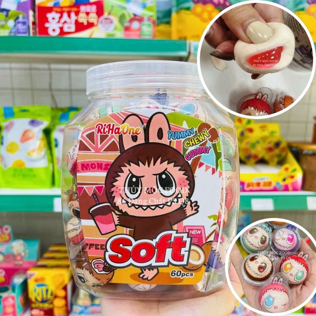 Jar of 60 Labubu Strawberry Gummy Candy | Shopee Malaysia