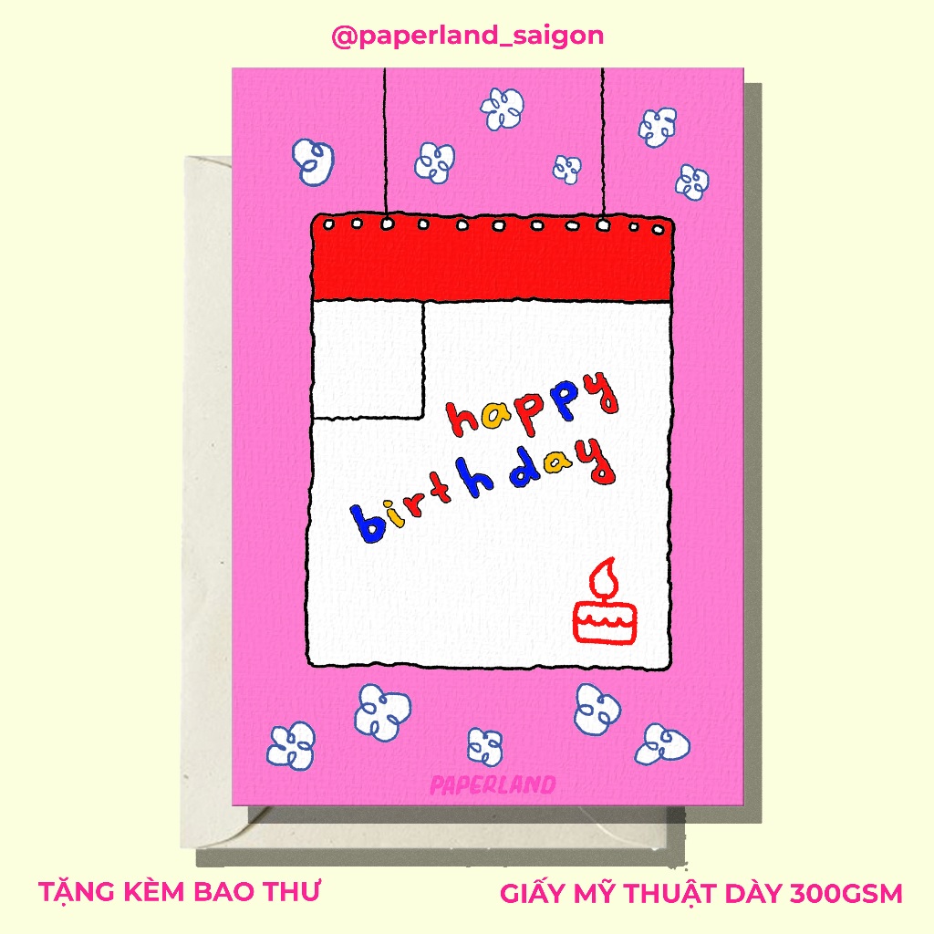 [new Model] HAPPY BIRTHDAY CALENDAR CARD | Birthday POSTCARD | Kraft ...