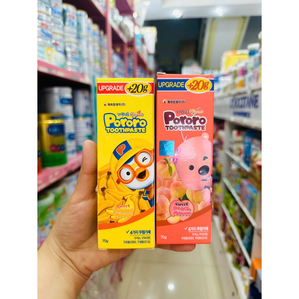 Korean Pororo Toothpaste for Children Peach/Banana Flavor 70g | Shopee ...