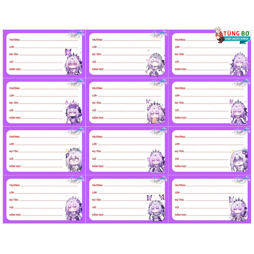 Set of 12 Honkai: Star Rail (Castorice Character) Notebook Labels ...