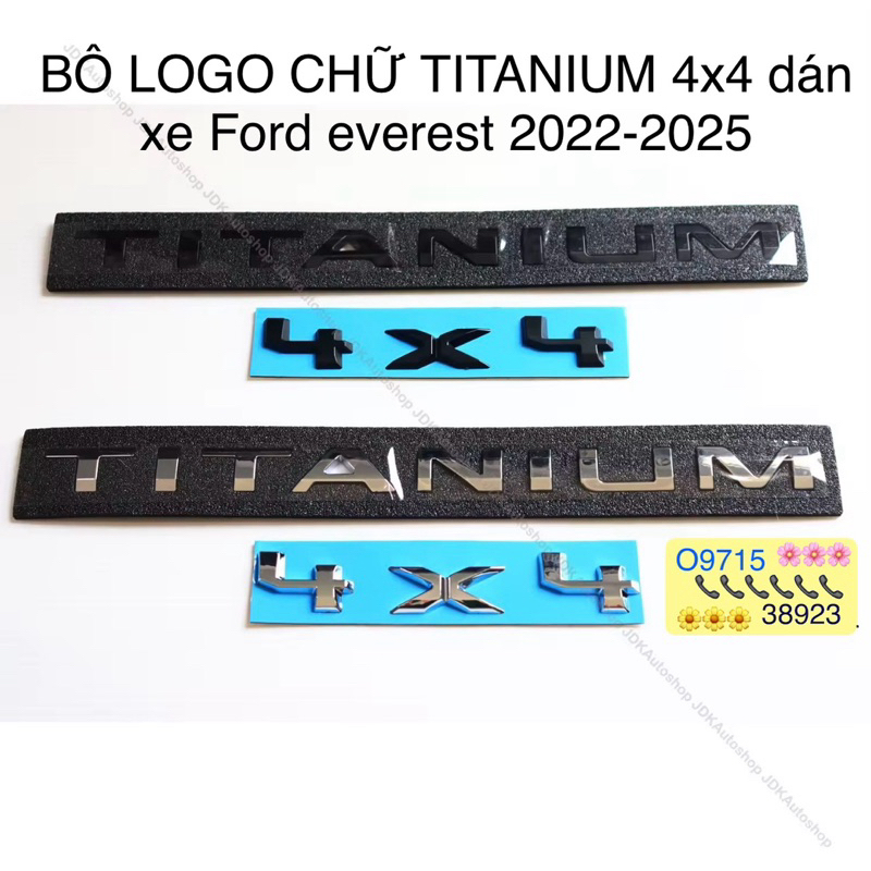 4x4 TITANIUM LOGO LOGO LOGO LOGO sticker for high-end Ford everest 2022 ...