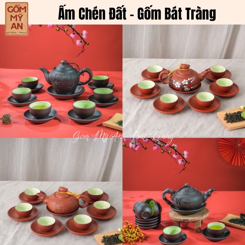 SA High quality Bat Trang purple ceramic tea set, safe to use - Bat ...