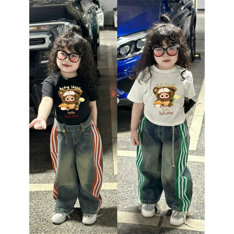 [Michi's Babies - H18] Set of graphic cotton shirts and jeans with ...