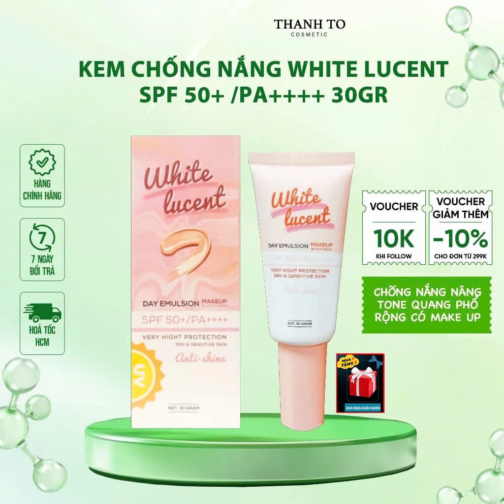 White Lucent Tone Lifting Sunscreen SPF 50+, Thanh To Sunscreen 30gr ...