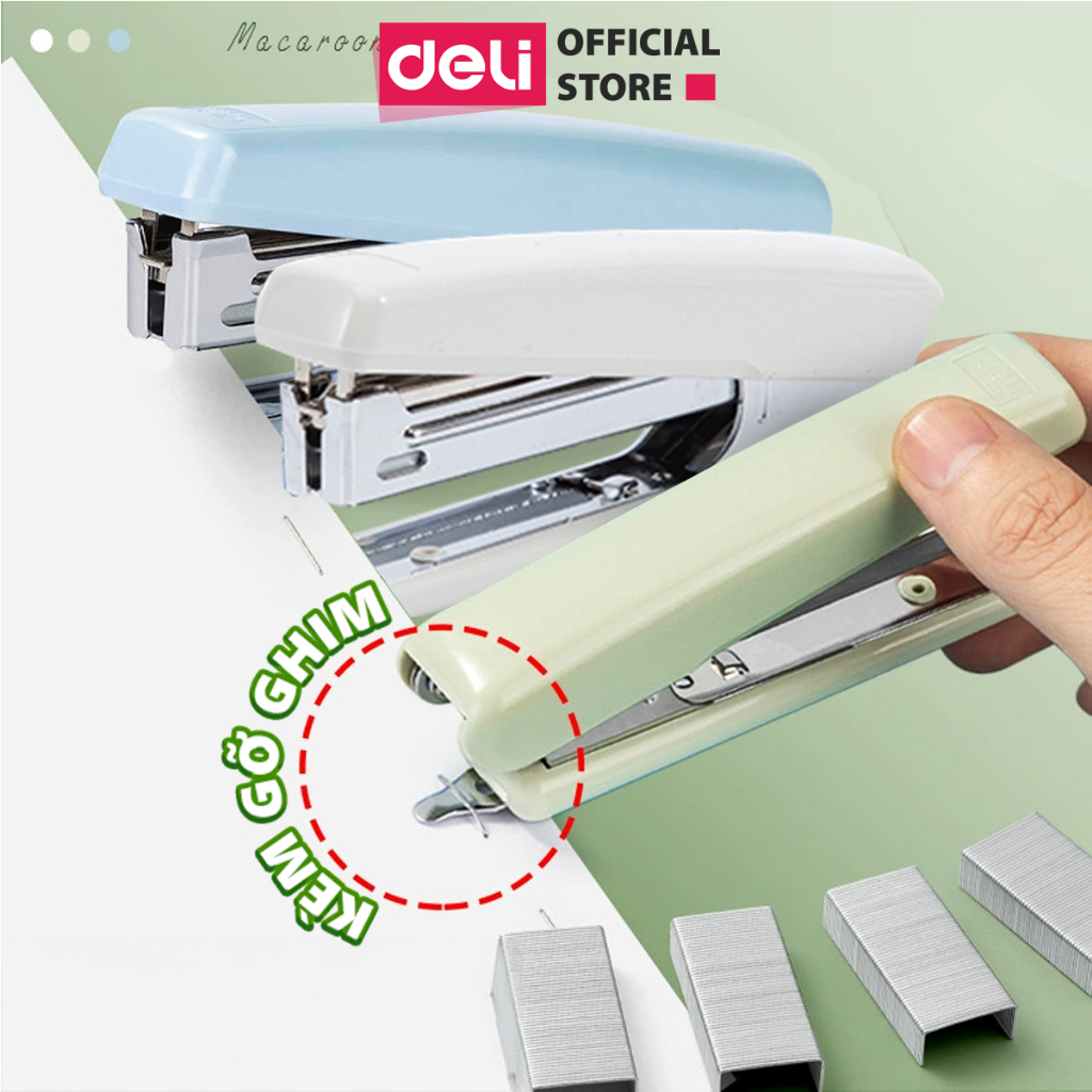 Mini Deli Office Student Stapler 30 Pages Paper Stapler No. 10 Pastel ...