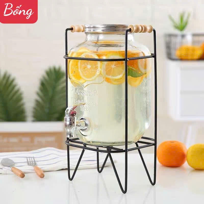 4 liter glass water bottle with iron shelf and faucet for direct use in ...