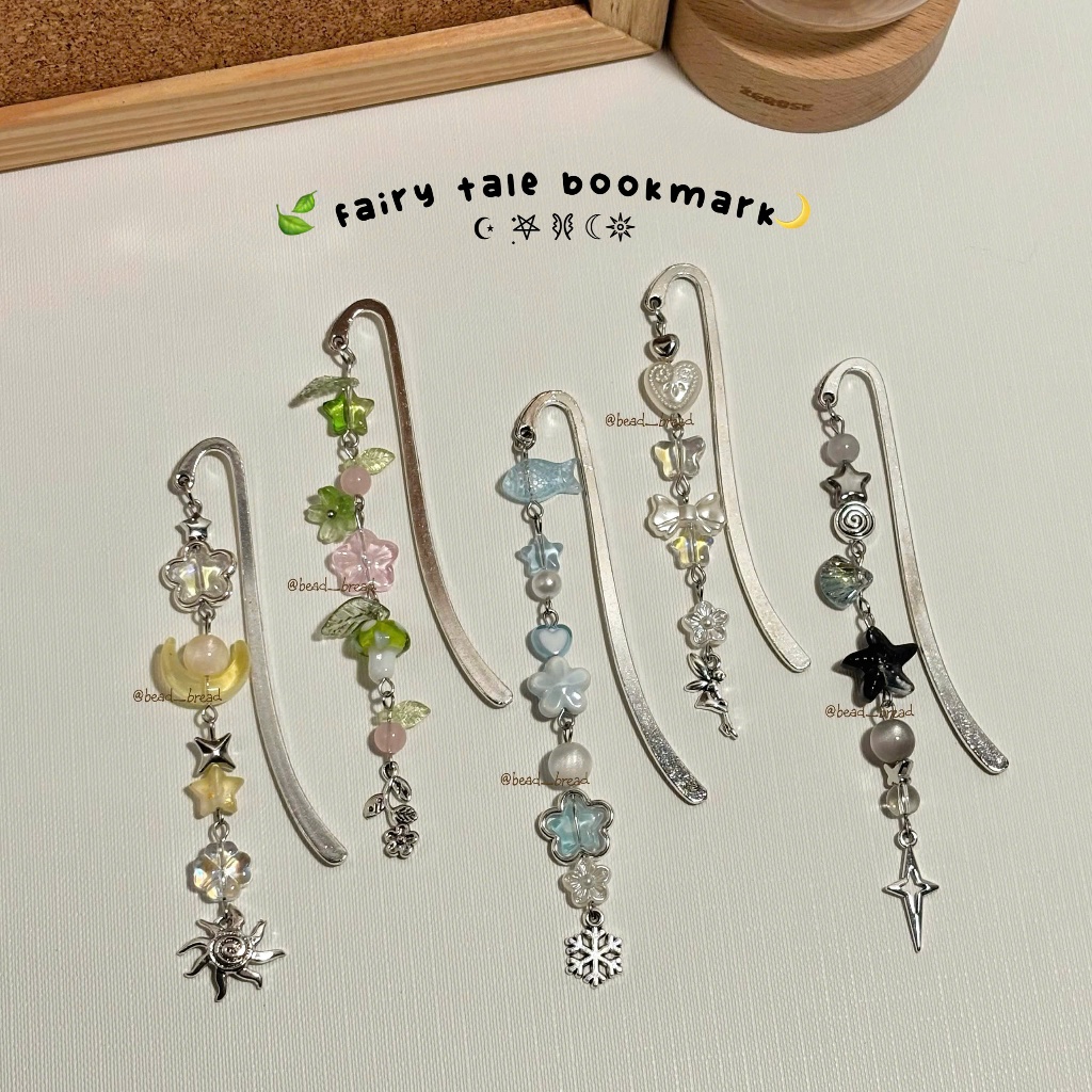 [bead__bread] Fairy tale beaded bookmark handmade charm metal bookmark ...