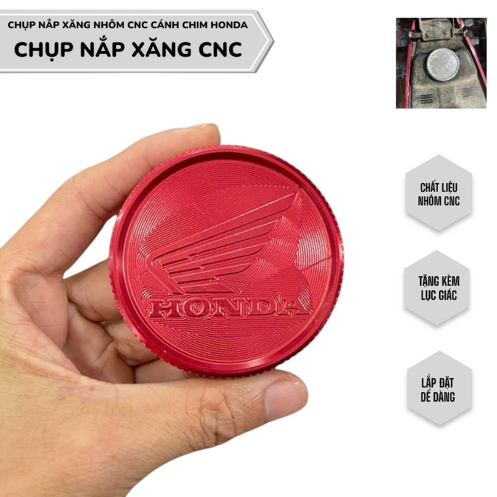 Cnc gas cap with round rim model with titanium stamp, optional function ...