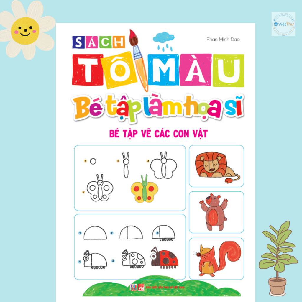 Coloring Book - Children Learn to Be Artists - Practice Drawing Animals ...