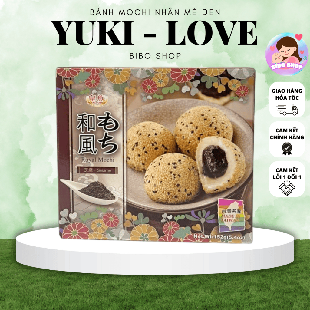 Mochi cake square box with black sesame flavor 152g-4 pieces Taiwan | Shopee Malaysia