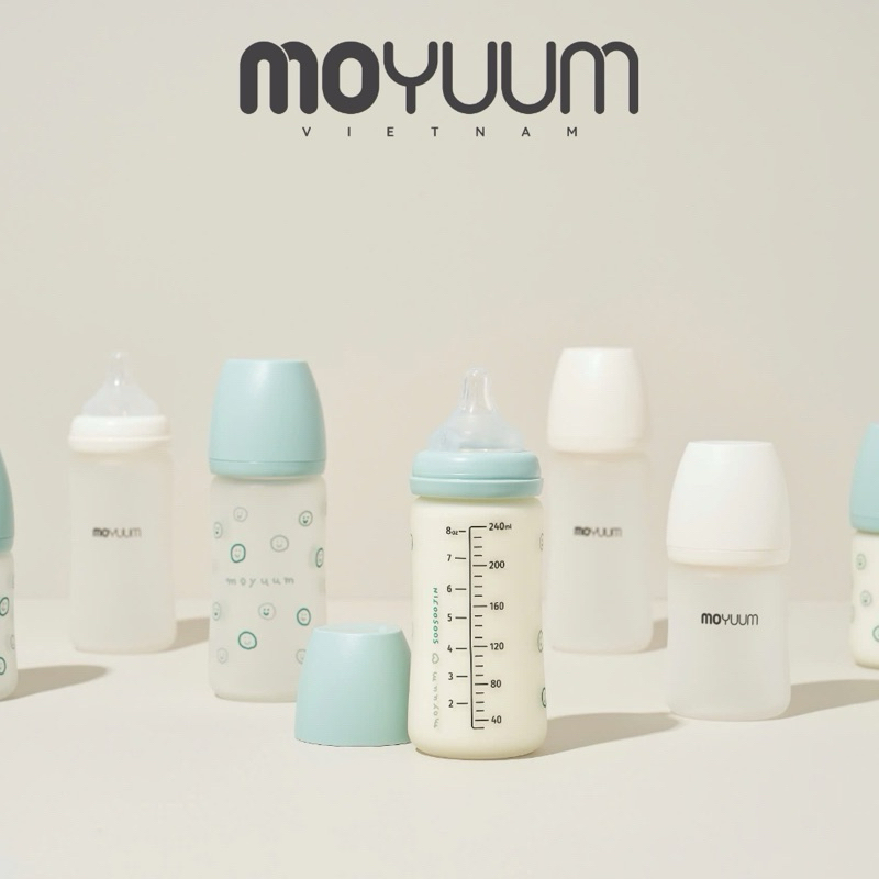 Moyuum Silicone coated glass milk bottle 150ml/240ml Korea | Shopee Malaysia