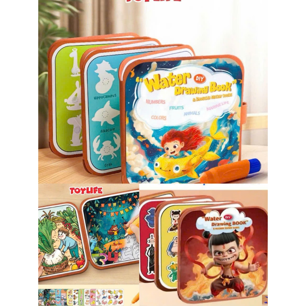 Magic watercolor painting toy with peel-and-stick learning materials ...