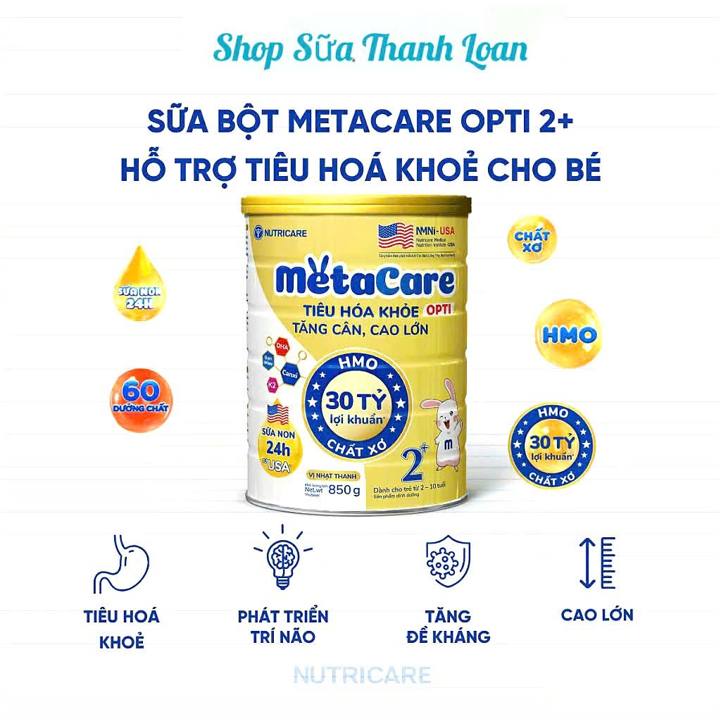 (HSD March 2027) (New Model) Nutricare MetaCare Opti 2+ Powdered Milk 850g [For Children 2-10 ...
