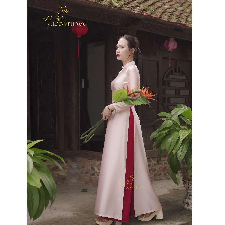 Traditional plain Ao Dai Huong Phuong Ao Dai, high quality Queen silk, shiny and luxurious to ...