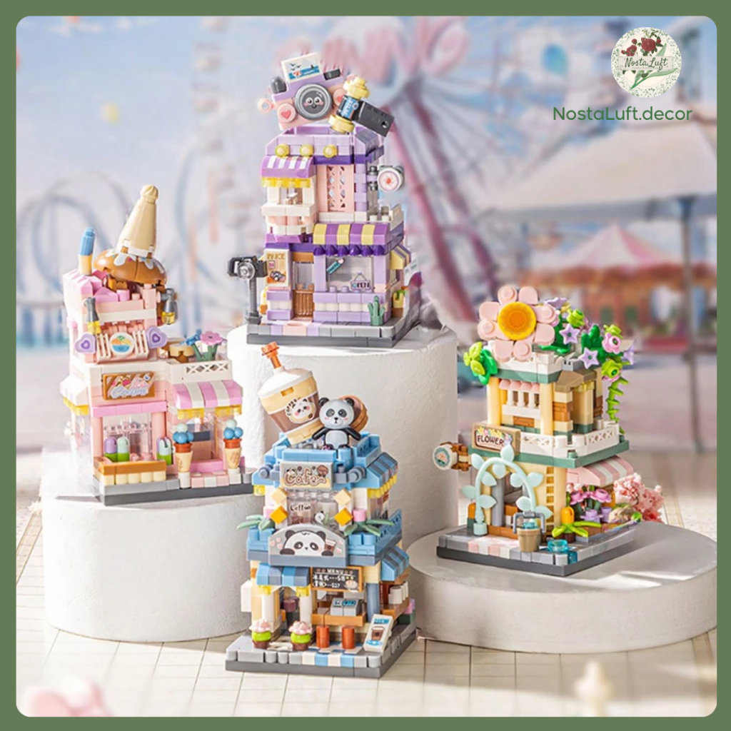 Lego Model Assembled Building Blocks Mini Shop Street View Construction ...