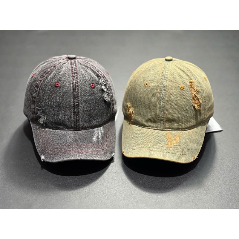 Caps and hats made of torn denim with stylish dusty designs | Shopee ...