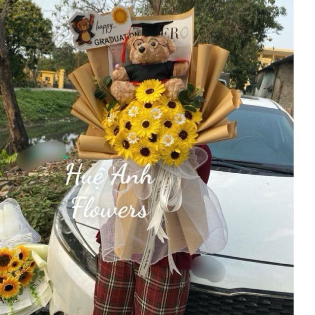 Ruffled BEAR WEAK FLOWER BOUQUET 23-25cm 15B HD MIX CHrysanthemum MY ...