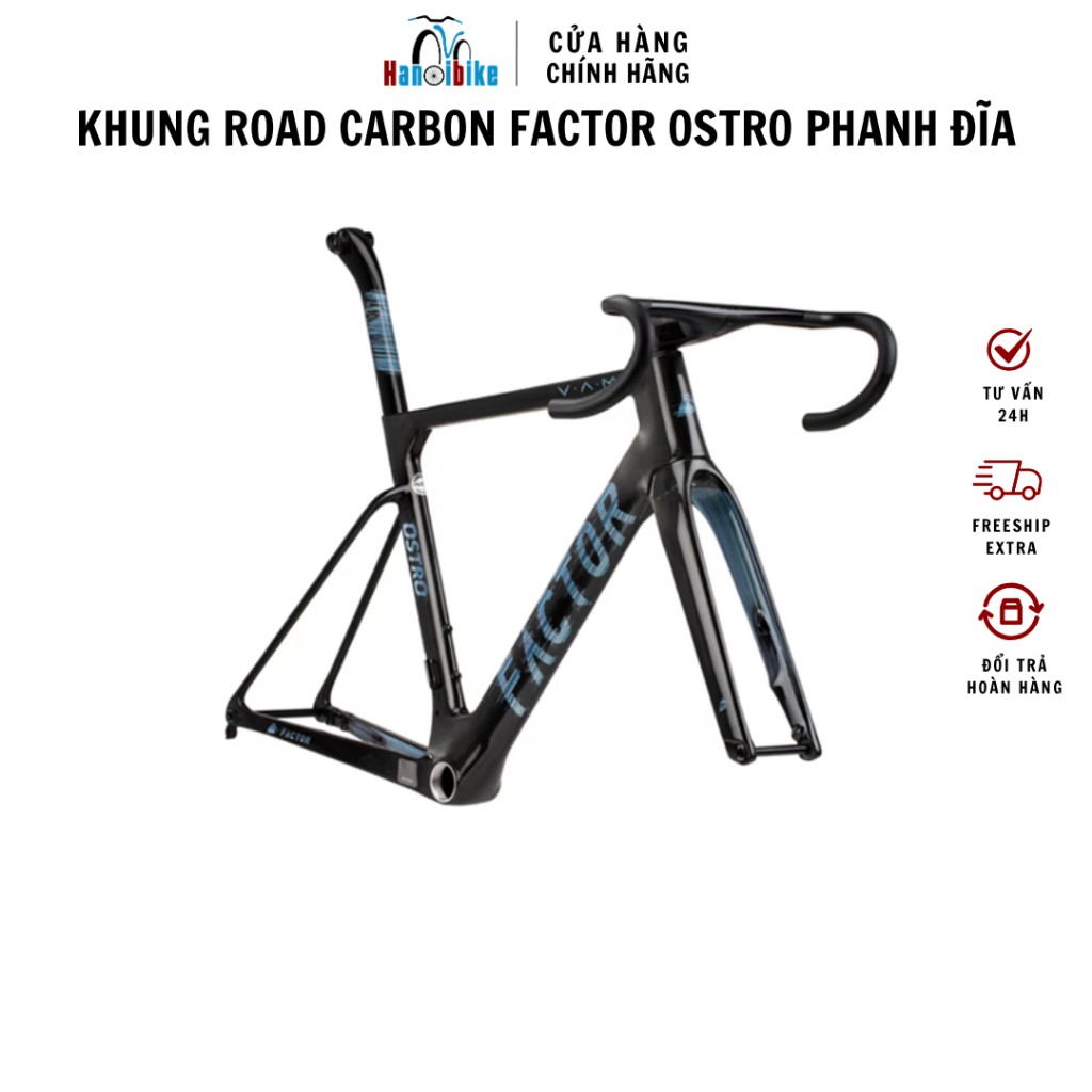 FACTOR OSTRO V.A.M disc brake carbon road bike frame (with seat post ...