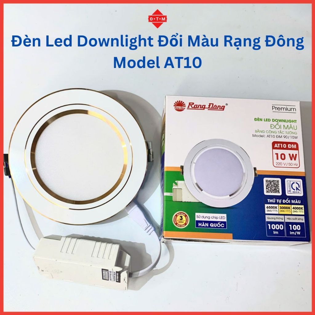 Rang Dong Color Changing Ceiling Light - 3-Color Gold Border Recessed ...