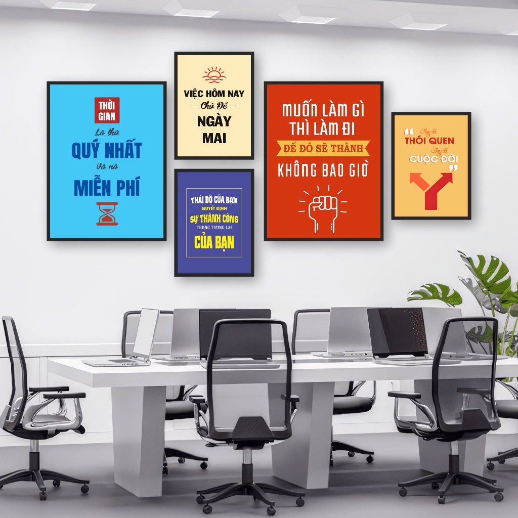 Motivational slogan paintings to decorate office desks, decorative wall ...