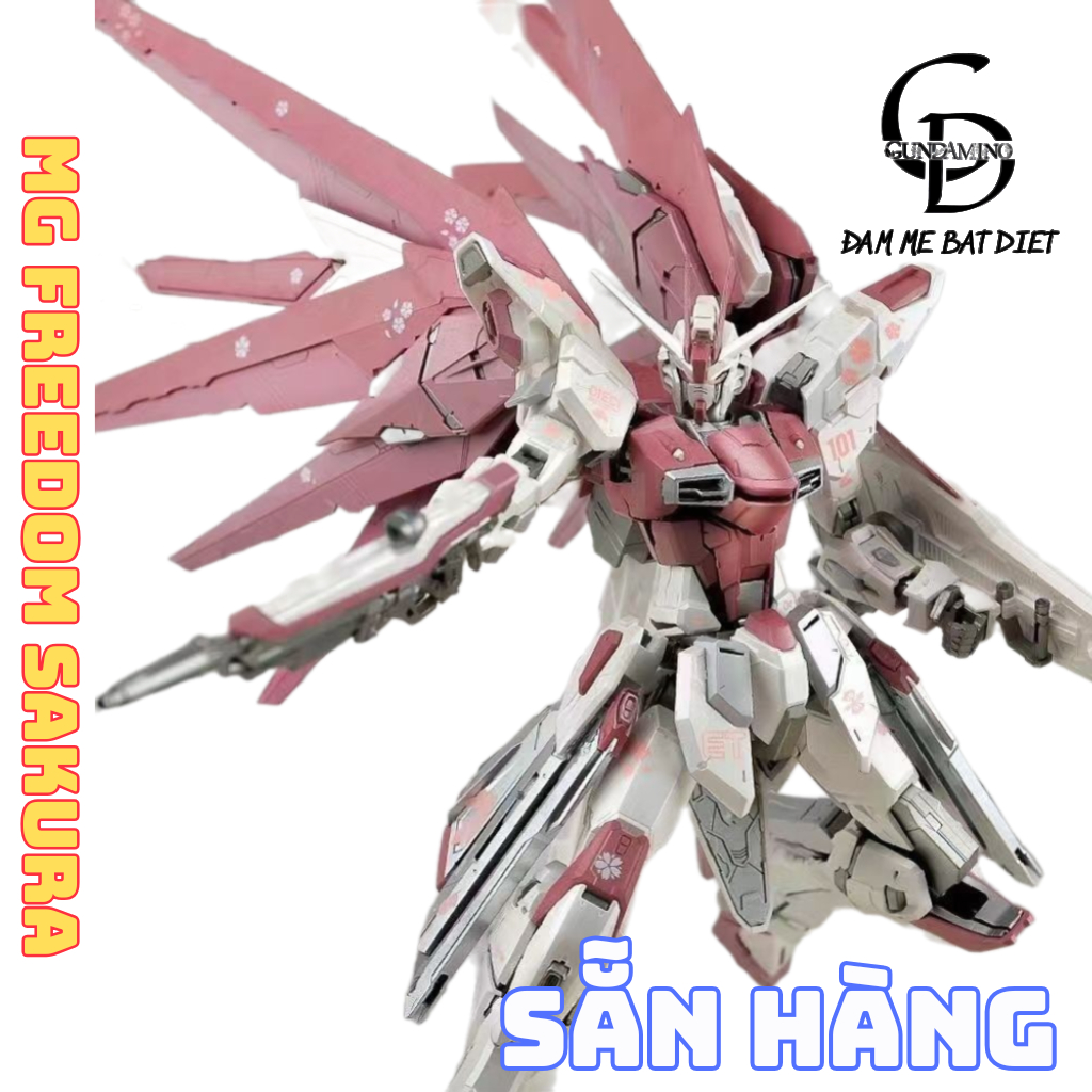 [READY STOCK] MG Freedom Sakura assembly model, 1/100 Gunpla (Free base ...