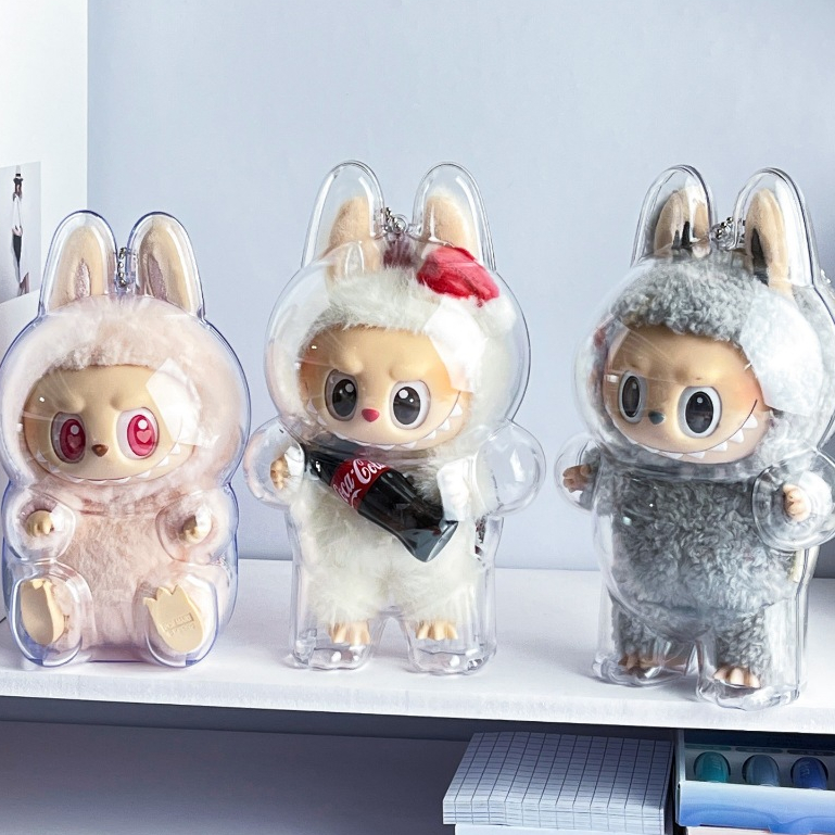 Transparent plastic mica case for labubu version 1 or mokoko labubu ...