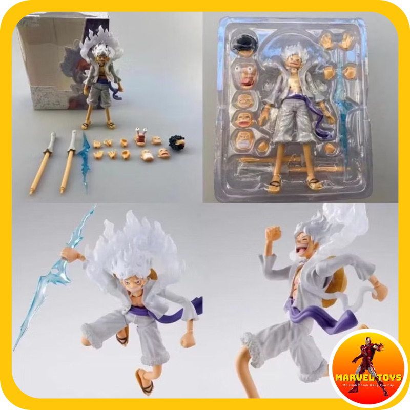 Bootleg Monkey D Luffy Gear 5 SHF One Piece Straw Hat 1:12 Jointed ...