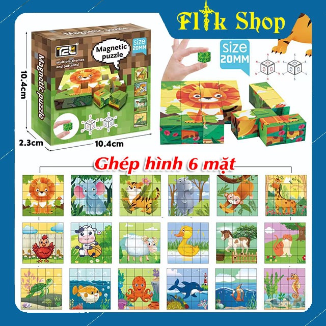 Complete set of 6-sided Minecraft Magnetic Blocks Models of wild ...