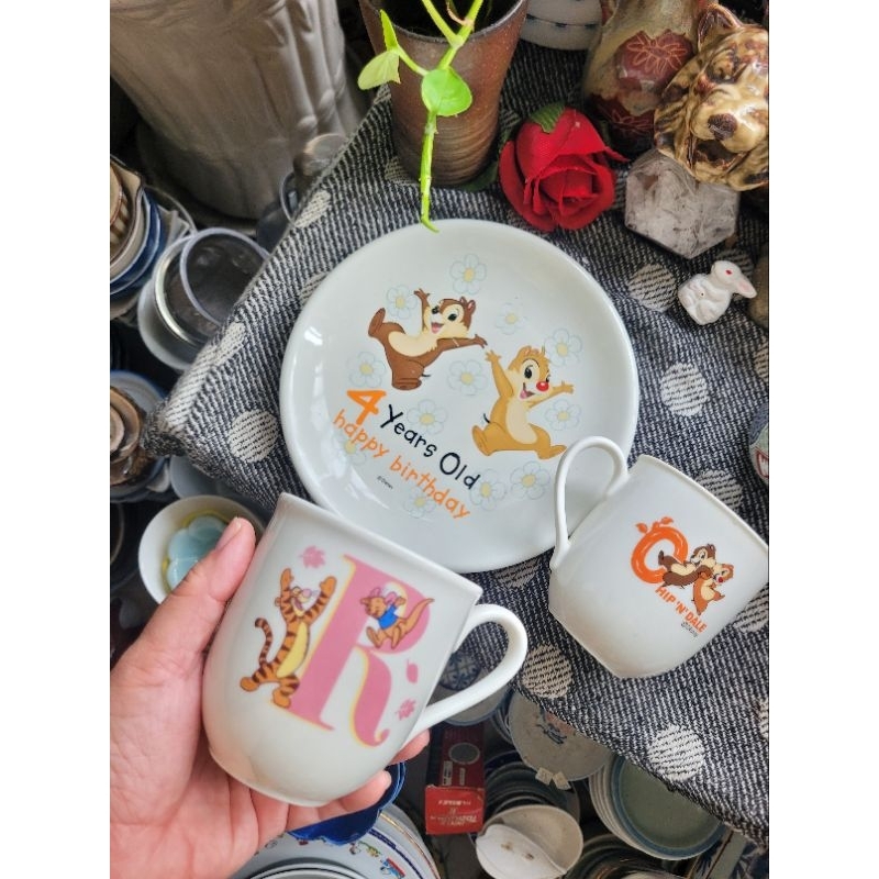DALE Chip character cup and saucer, Roo Cartoon Japanese ceramic ...