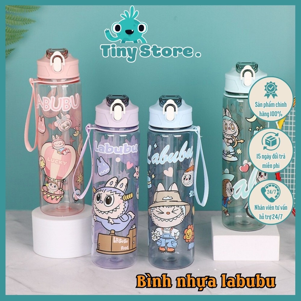 Labubu baby drinking bottle 750ml with straw, cute SANRIO cartoon PP ...