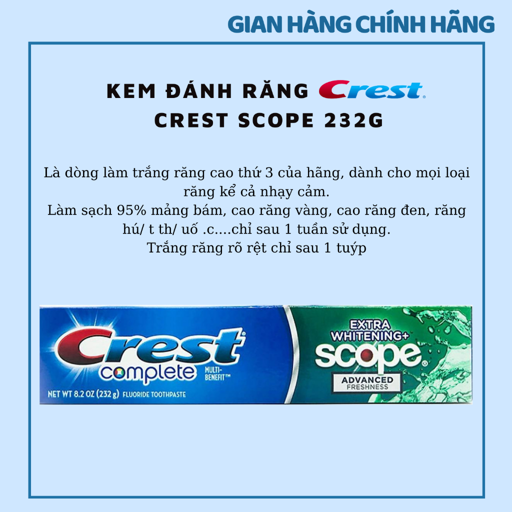 Crest Complete Extra Whitening Scope Toothpaste 232G - IMPROVED VERSION ...