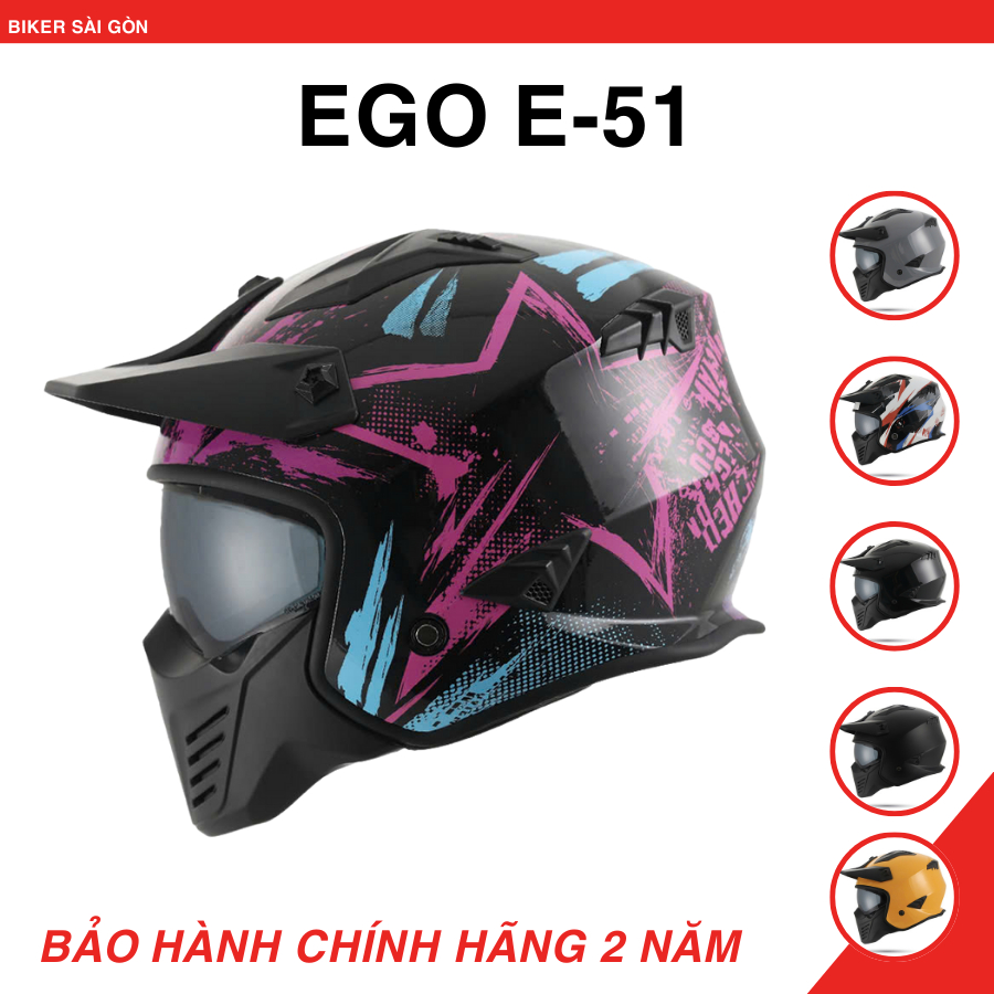 Ego E-51 Multifunctional Helmet Retractable Jaw - Biker | Shopee Malaysia