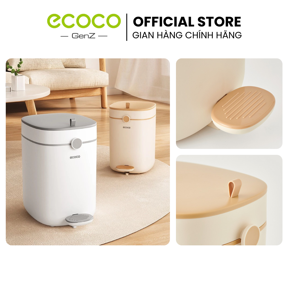 New generation ECOCO foot pedal trash can with anti-odor sealed lid, integrated modern automatic ...