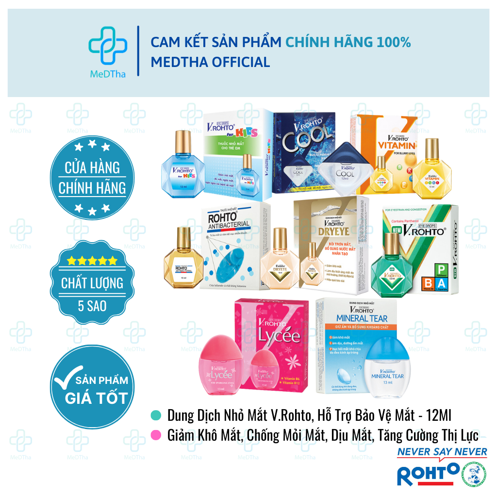 V.Rohto Eye Drops - Reduces Dry Eyes, Prevents Eye Fatigue, Enhances ...