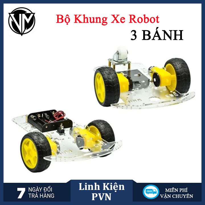 [FULL Set] Smart 3-wheeled Robot chassis set and 2 3-9V gear reduction ...