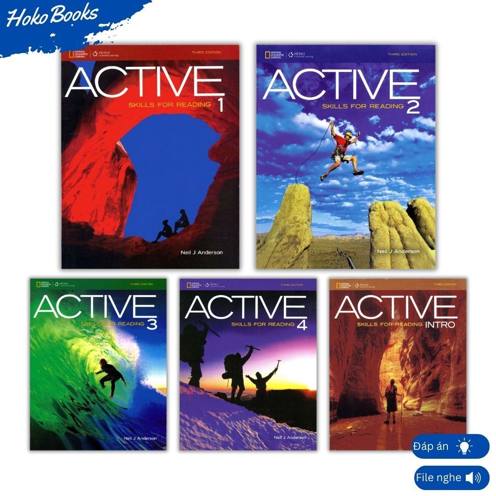 Book - Active Skills For Reading 3rd - intro,1,2,3,4 with answers and audio - color printing ...